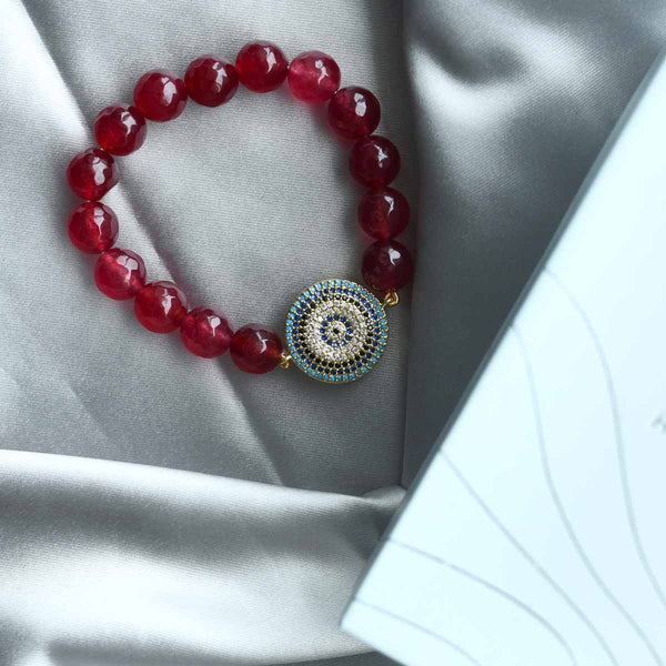 Evil Eye Bracelet with Healing Stone Ruby – Elaa